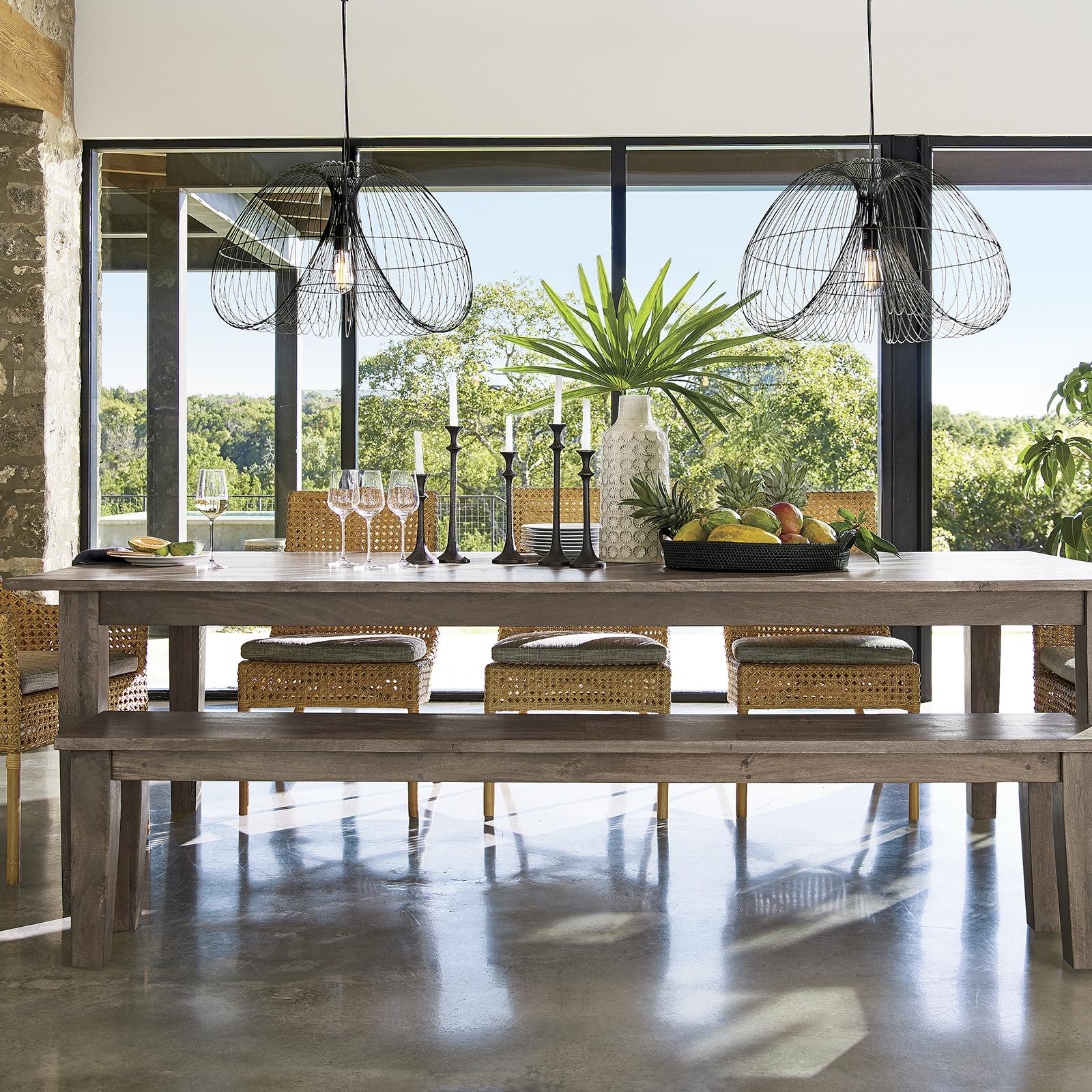 Crate and barrel basque grey wash table store